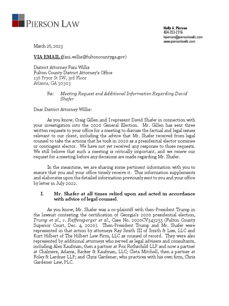 Pierson and Gillen Letter to District Attorney With Exhibits 03.26.2023 ...