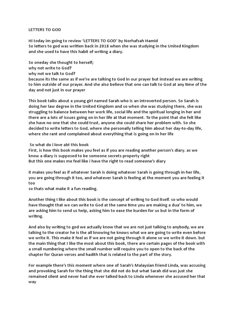 Letters To God-1 | PDF | Surah | Patience