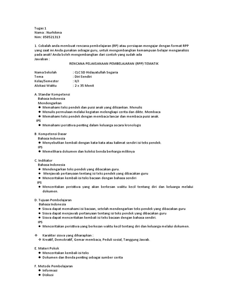 TUGAS 1 Perspektif Pendidikan SD | PDF | Karier & Perkembangan
