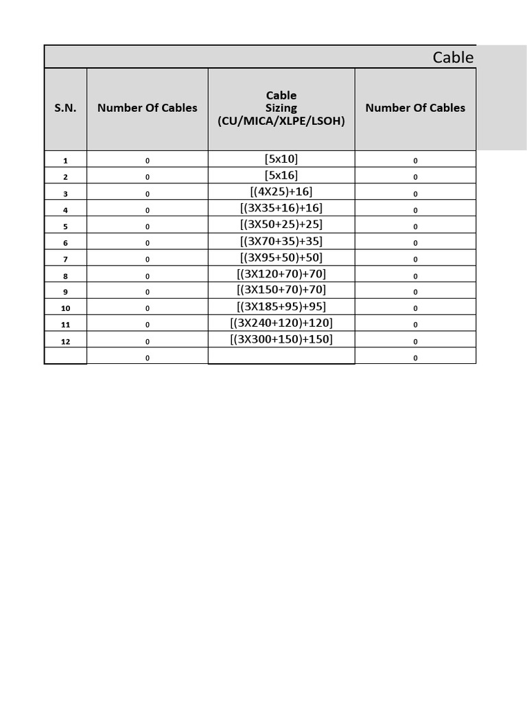 Cable Tray Sizing (A.F) Modified | PDF