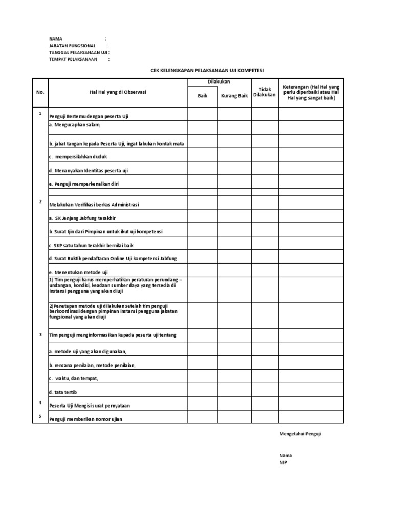 form observasi penguji ujikom | PDF