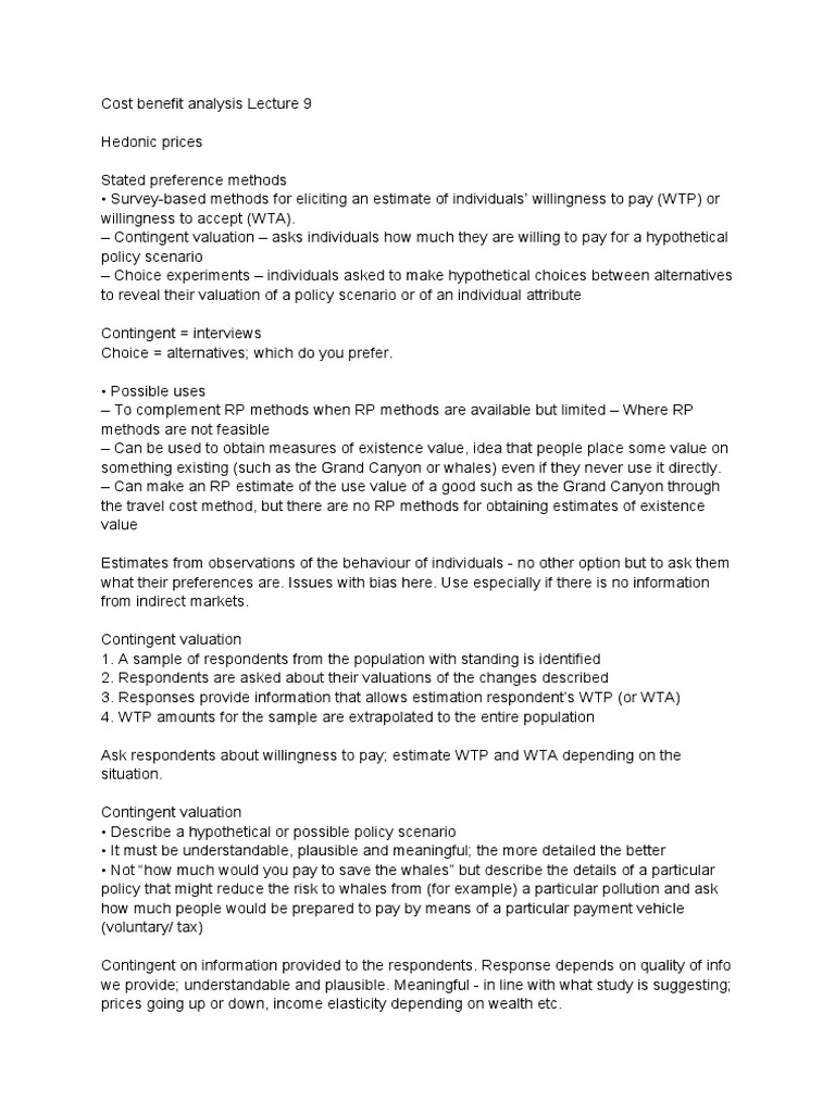 Cost Benefit Analysis L9 | PDF | Taxes | Valuation (Finance)