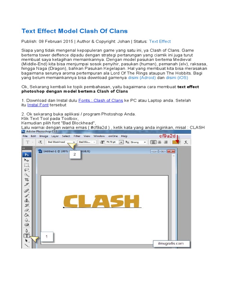 Text Effect Model Clash of Clans | PDF