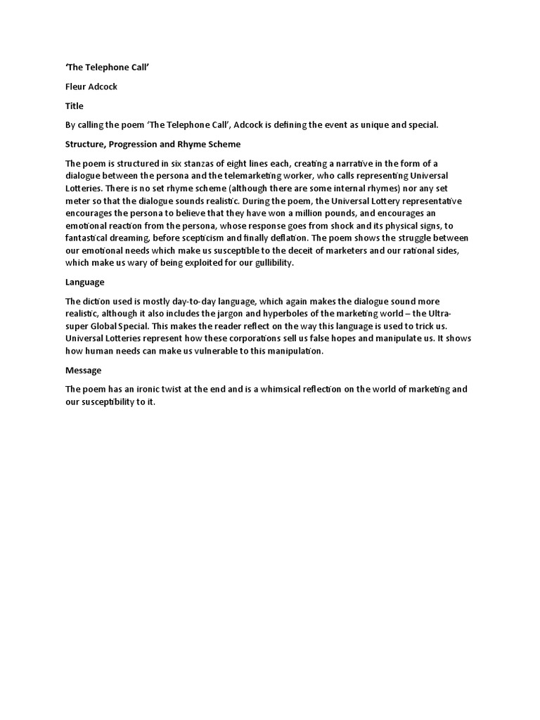 The Telephone Call | PDF | Language Arts & Discipline | Foreign ...