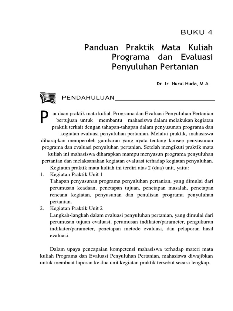Programa Dan Evaluasi Penyuluhan Pertanian PDF | PDF