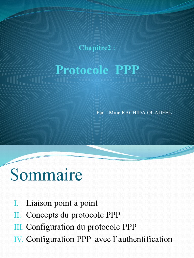 S34 - Ch2 - Protocole PPP | PDF | Données informatiques | Protocoles de ...