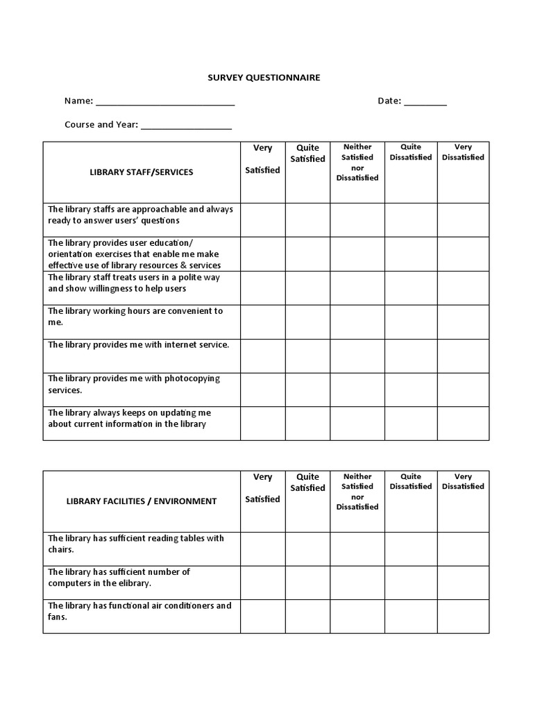 Survey Questionnaire | PDF | Libraries | Computing