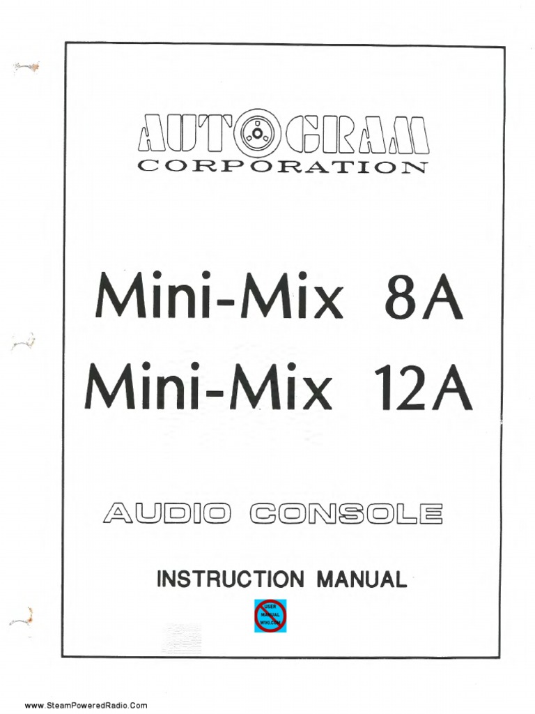 Autogram Mini-Mix 8A & Mini-Mix 12A Audio Console Manual | PDF | Sound ...