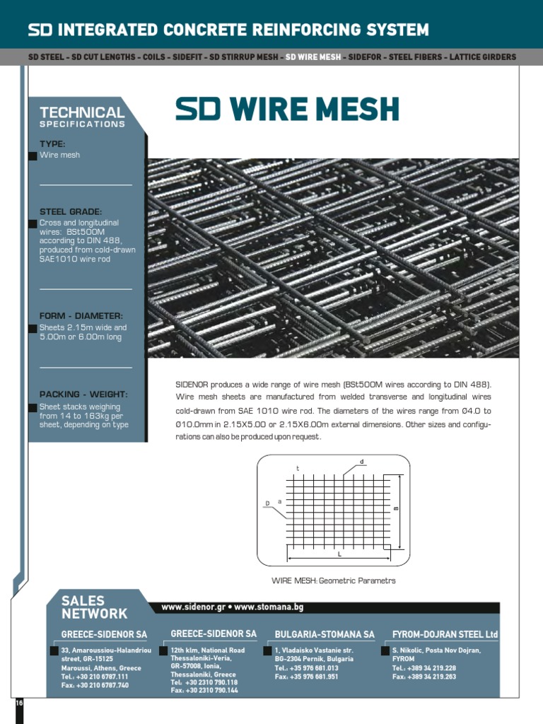 SD Wire Mesh - Brochure - EN | PDF | Wire | Length