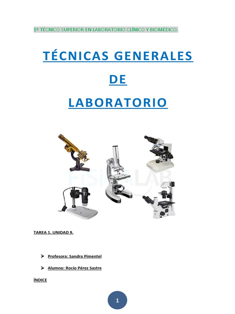 Tarea 9 y 10 Tecnicas de Laboratorio 1 | PDF | Lente de la cámara ...
