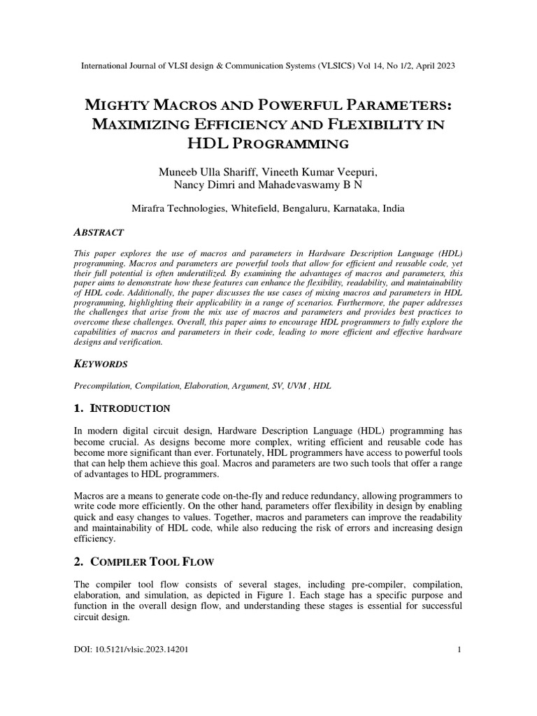 Mighty Macros and Powerful Parameters: Maximizing Efficiency and Flexibility in HDL Programming ...