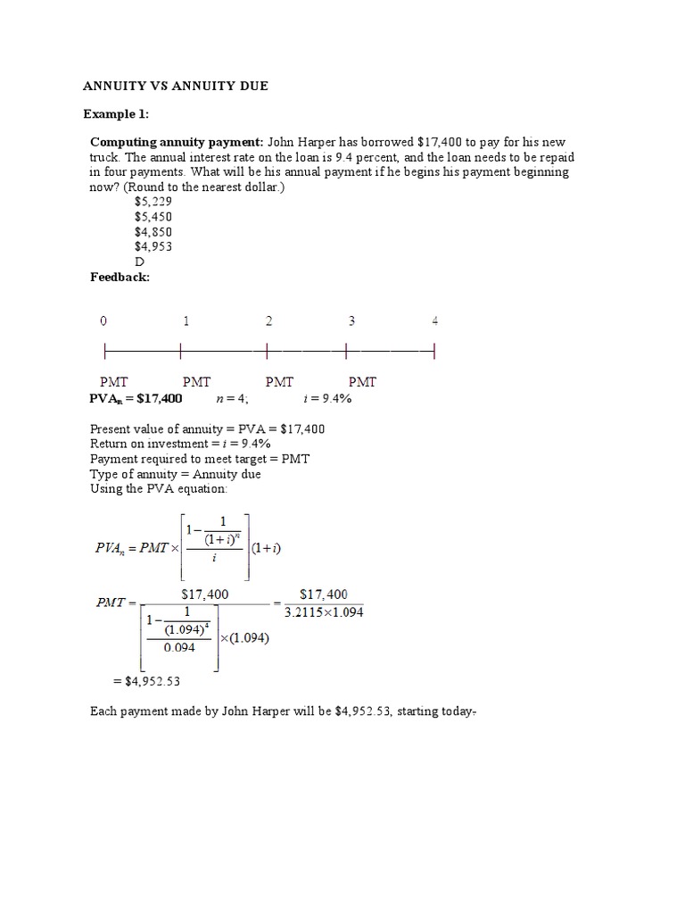 Annuity VS Annuity Due | PDF