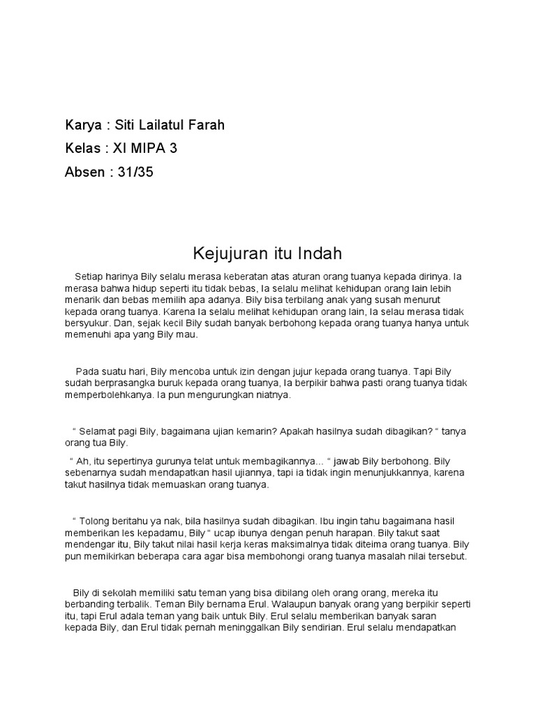 cerpen bahasa indonesia | PDF