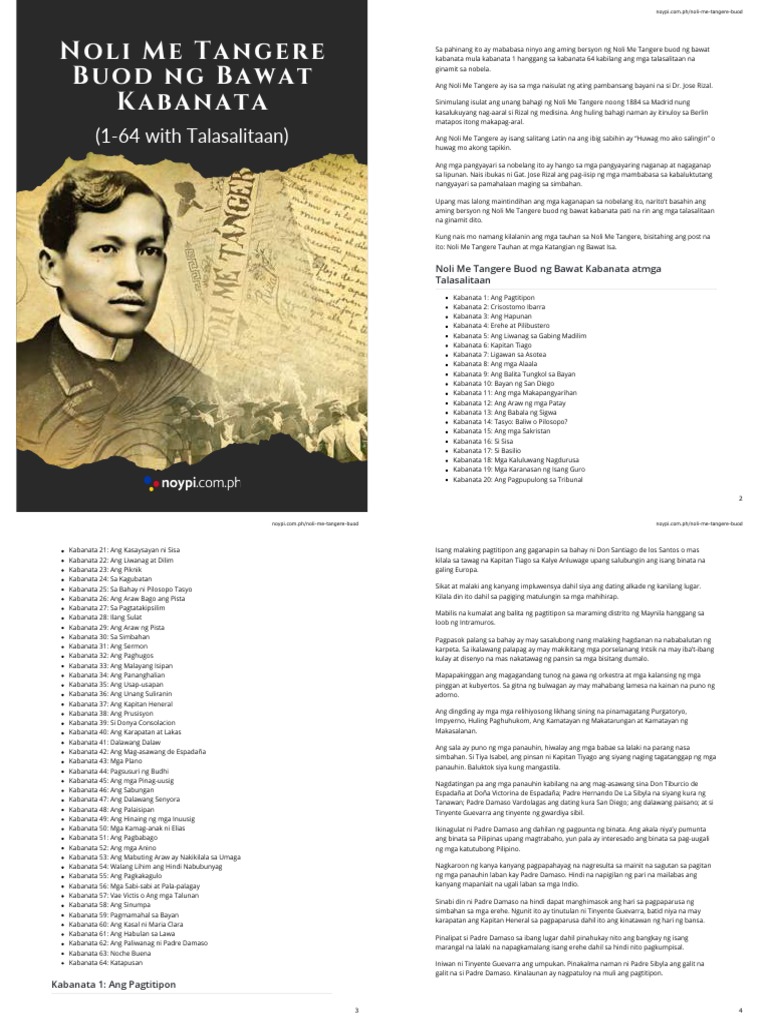 Noli Buod at Talasalitaan | PDF