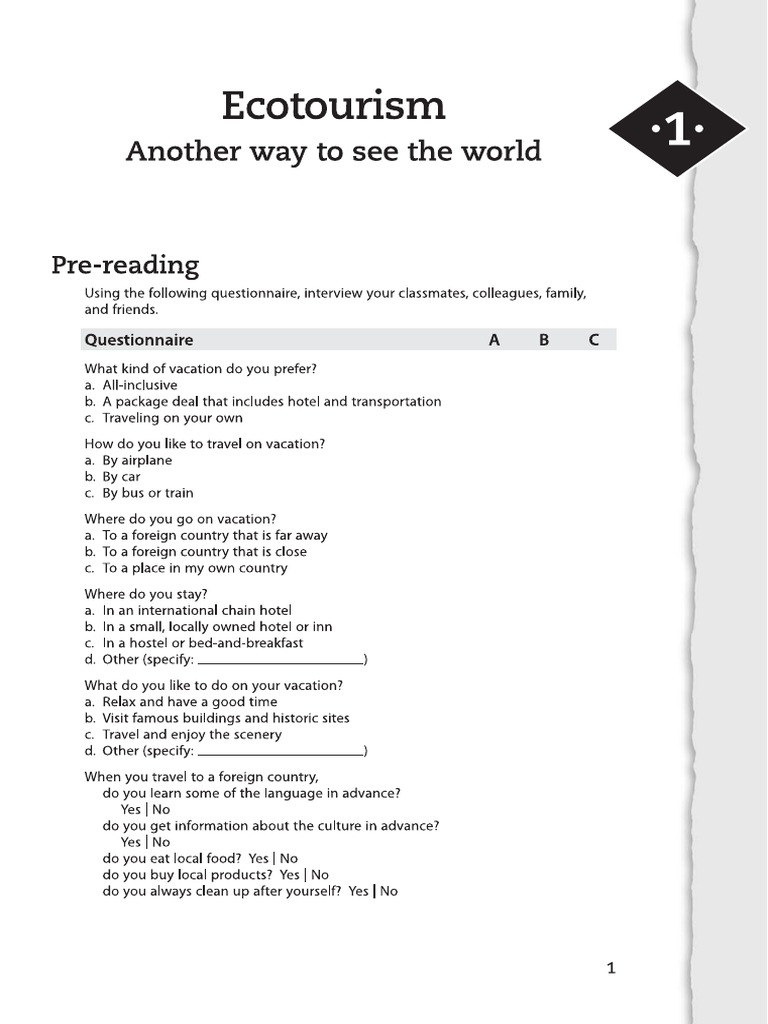 Ecotourism Reading | PDF