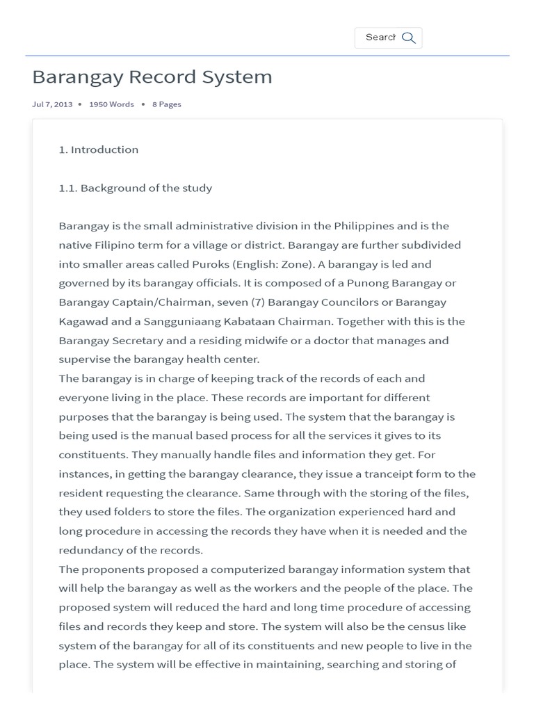 Barangay Record System | PDF | Computer File | Computing