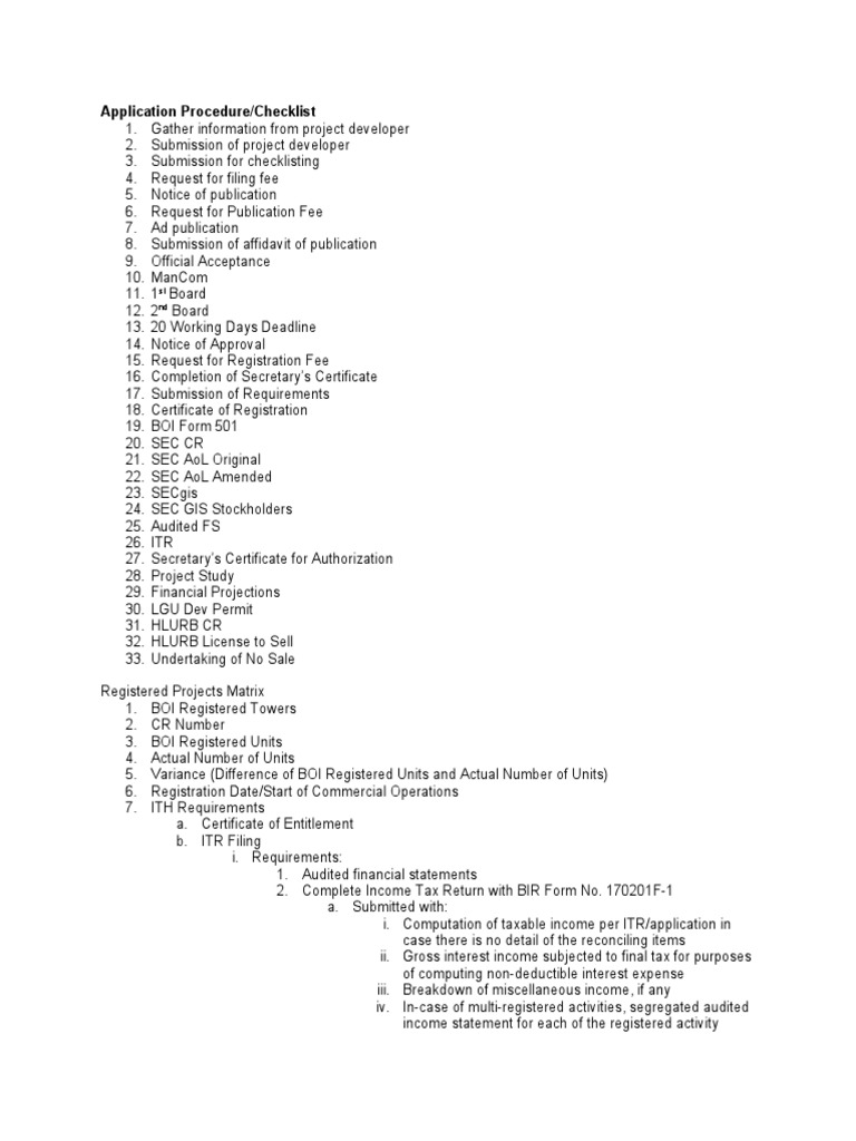 BOI Procedure Notes | PDF | U.S. Securities And Exchange Commission | Taxes