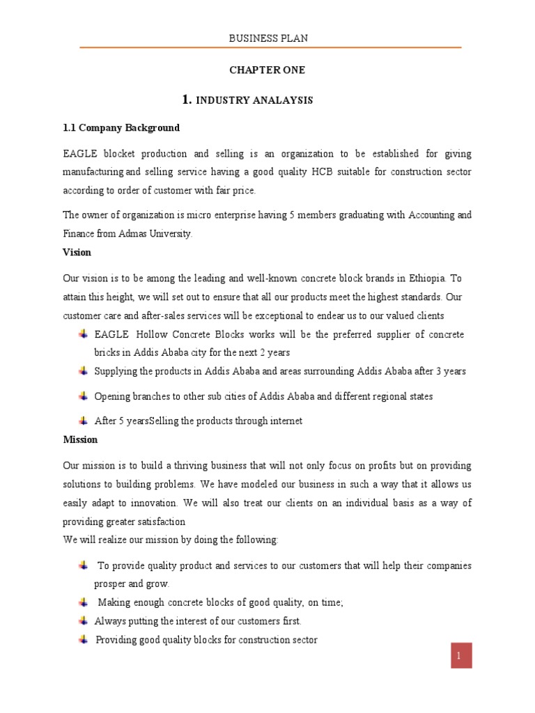 Business Plan-HCB MFG | PDF | Cement | Concrete