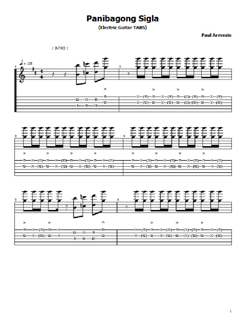 Panibagong Sigla - GuitarTabs | PDF
