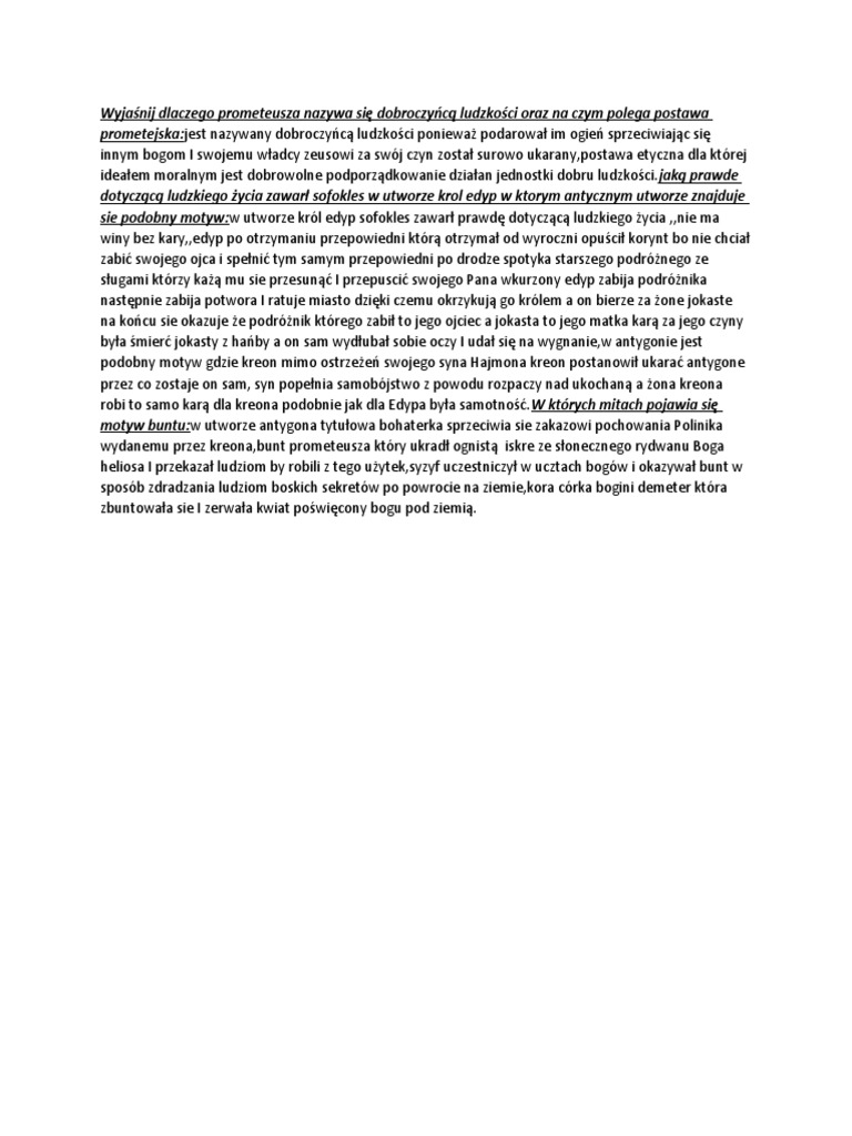 Polski Antyk Notatka | PDF