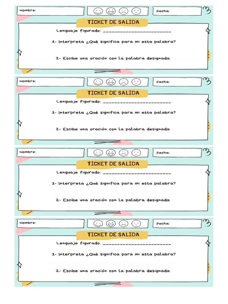 Ticket de Salida Lenguaje Figurado | PDF