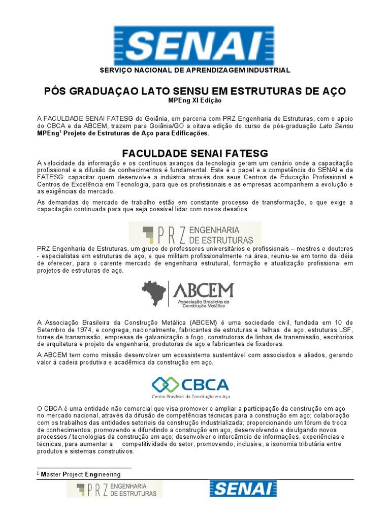 Apresentação Curso SENAI FATESG XI Edição JUN 2023 | PDF