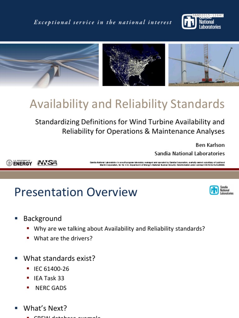 Availability and Reliability Standards | PDF