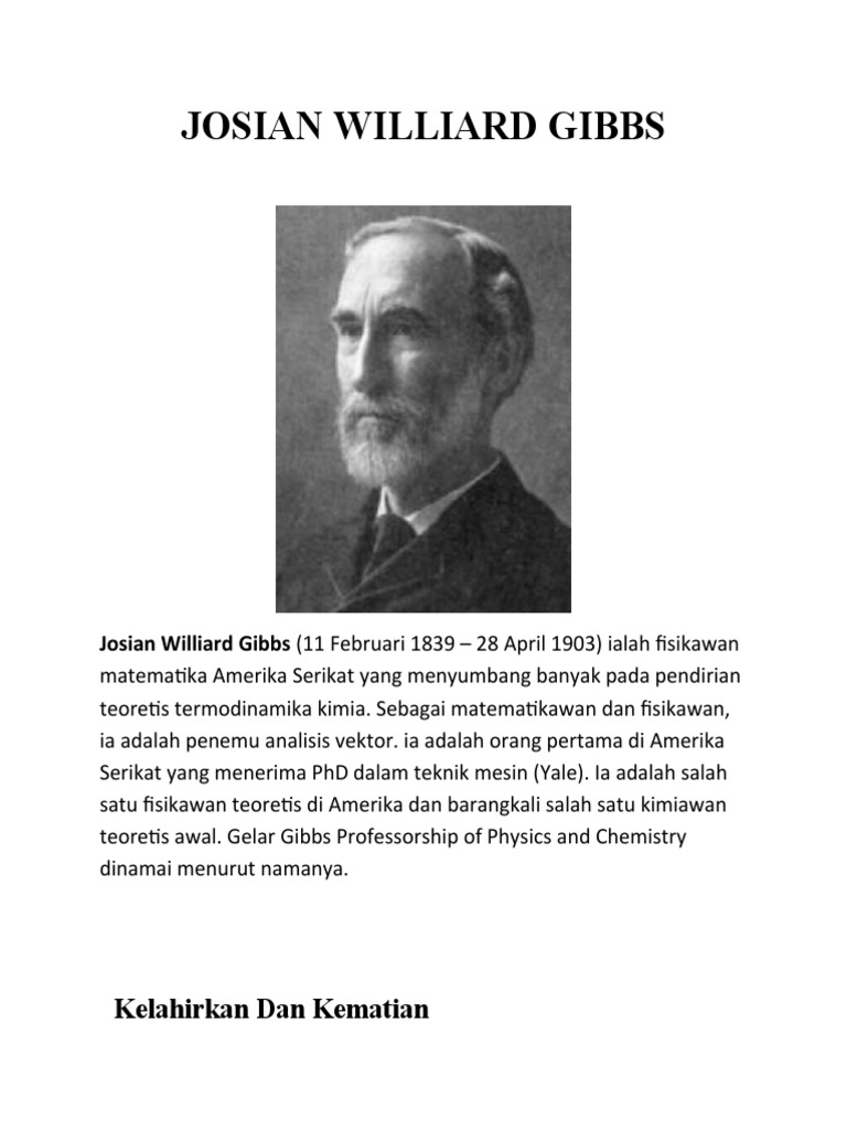 Biografi Josian Williard Gibbs | PDF
