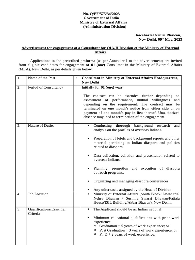 Advertisement OIA II May 2023 | PDF | Government