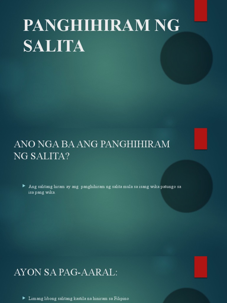 Panghihiram NG Salita | PDF