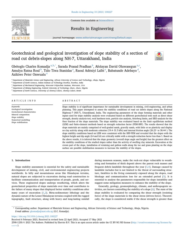 Slope Sitabilty | PDF | Geotechnical Engineering | Landslide