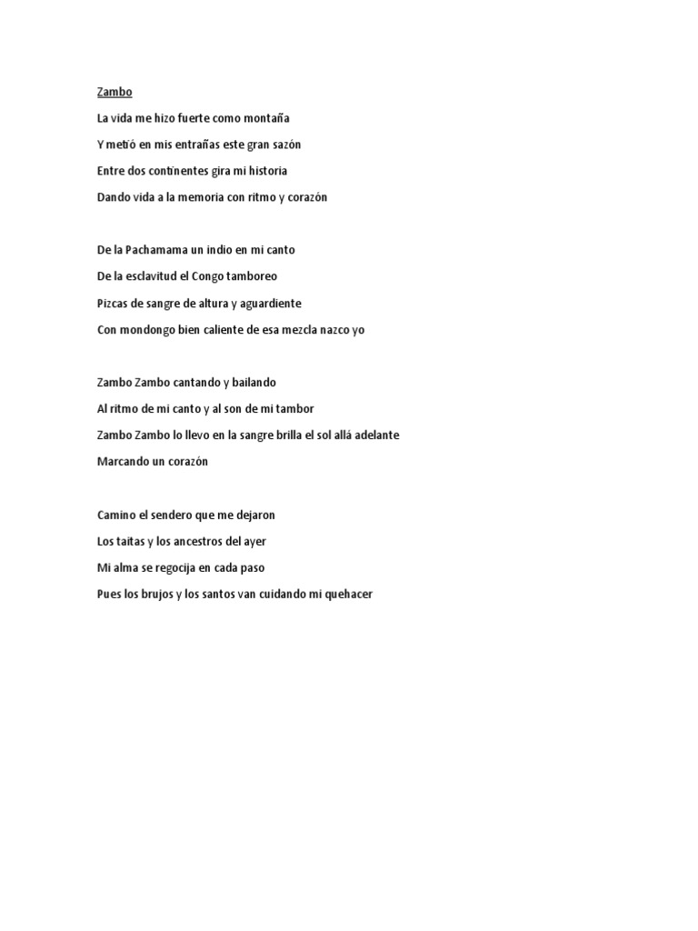 Zambo: Raíces y Ritmos de Vida | PDF | Arte | Religión y espiritualidad
