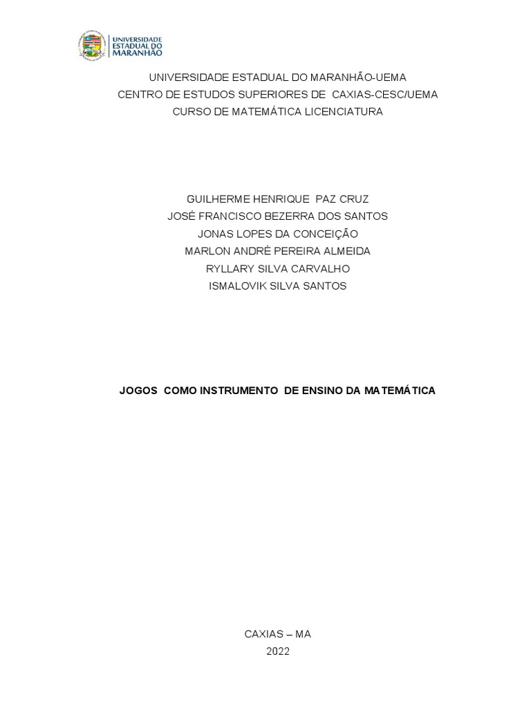 Jogos como Ferramenta no Ensino de Matemática | PDF | Aprendizado | Pedagogia