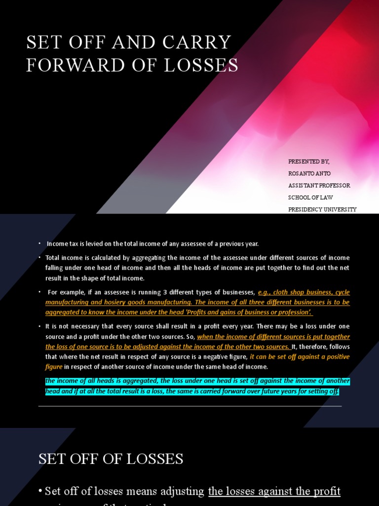 Set Off and Carry Forward | PDF