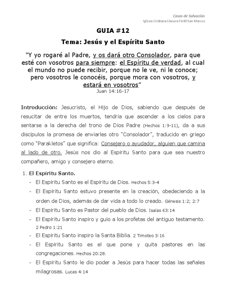 GUIA #12 - Jesus y El Espiritu Santo | PDF | espíritu Santo | Jesús