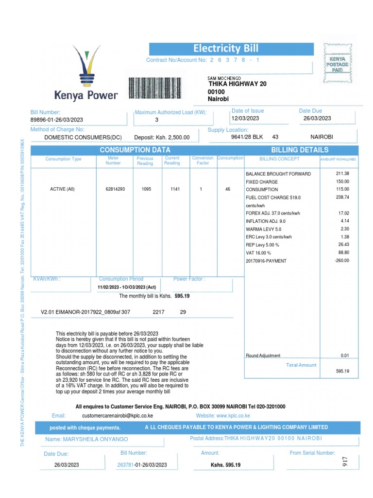 Electricity Bill: Consumption Data Billing Details | PDF | Value Added ...