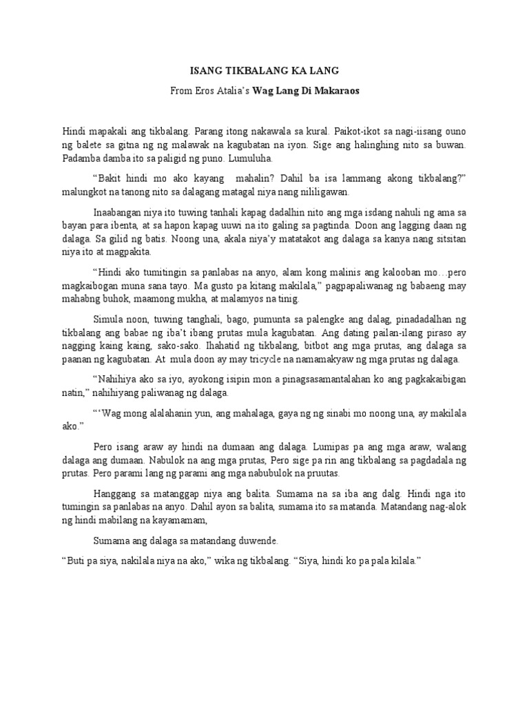 Isang Tikbalang Ka Lang | PDF
