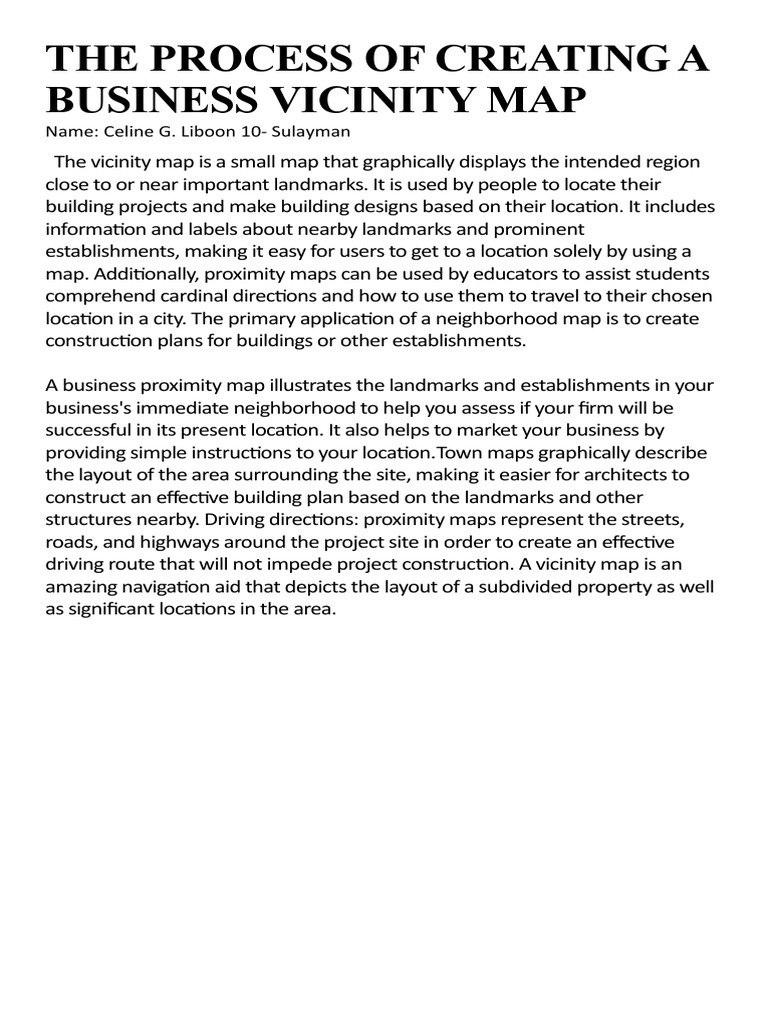 The Process of Creating A Business Vicinity Map | PDF