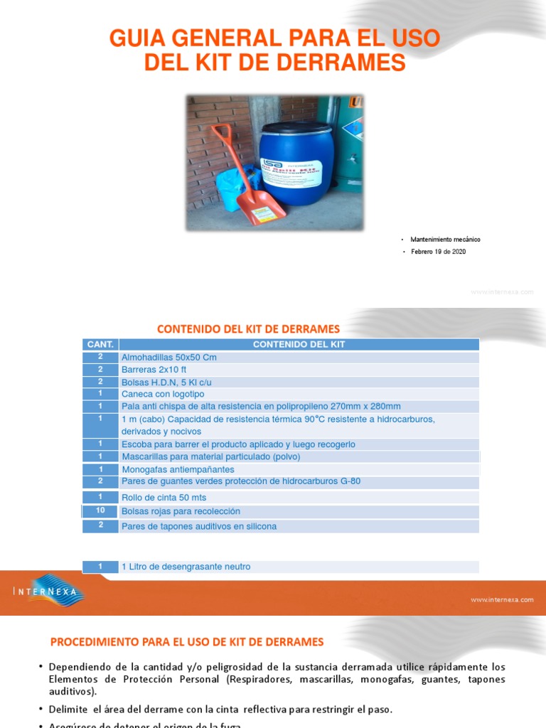 Procedimiento Kit de Derrames | PDF