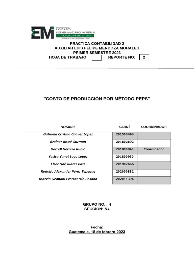 Grupo#4 Reporte 2 Conta2 | PDF | Inventario | Contabilidad