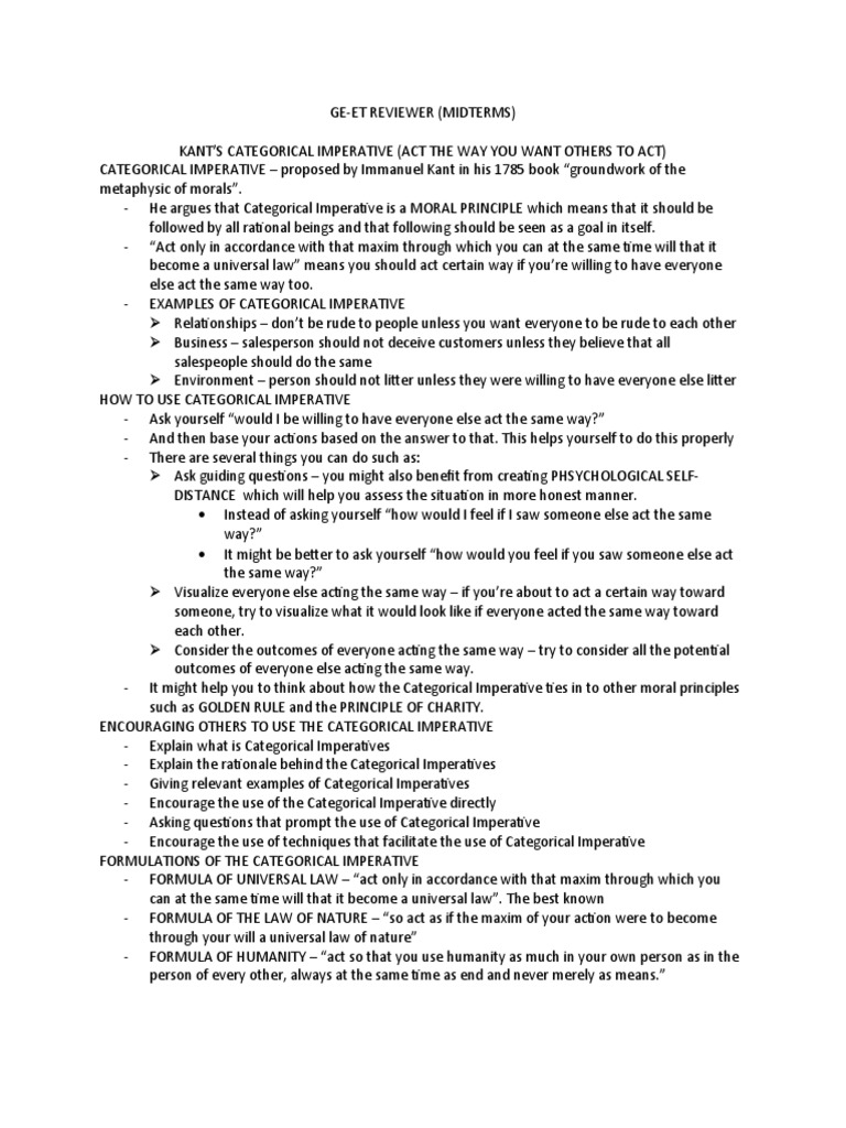 Ge-Et Reviewer (Midterms) | PDF | Reason | Rationality