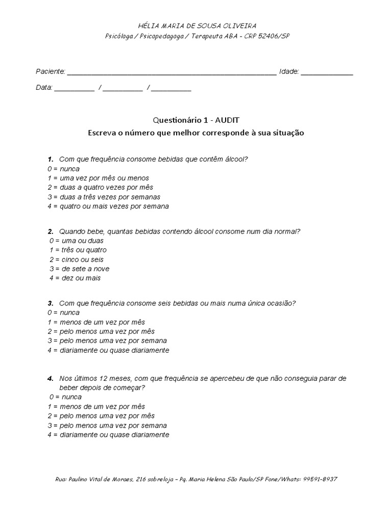 Questionário 1 Audit - Personalizado | PDF