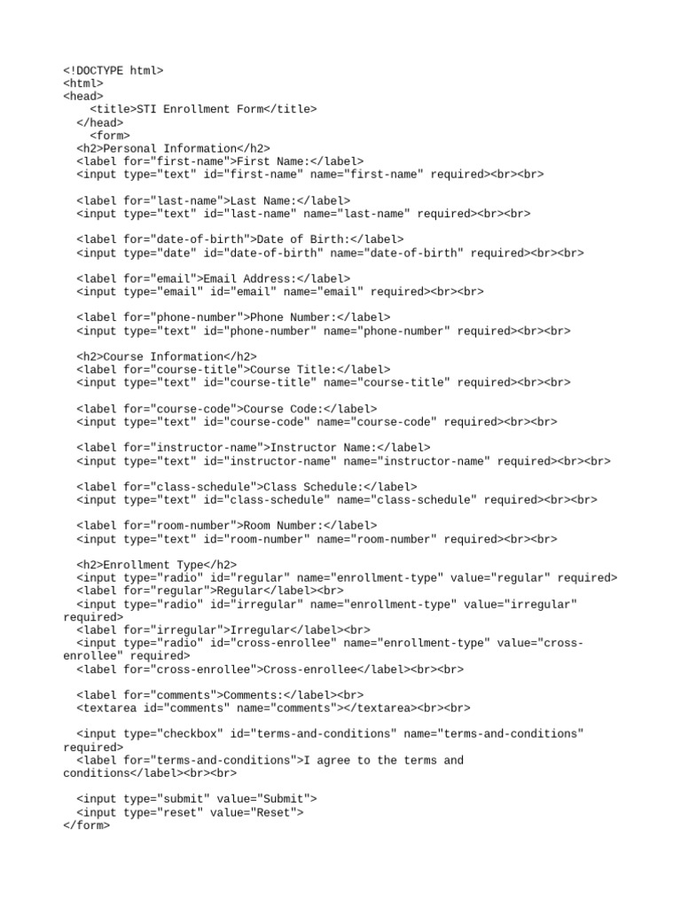 Laboratory Exercise Forms Syntax Pdf 