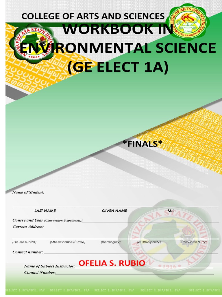Environmental Science Finals Workbook | PDF