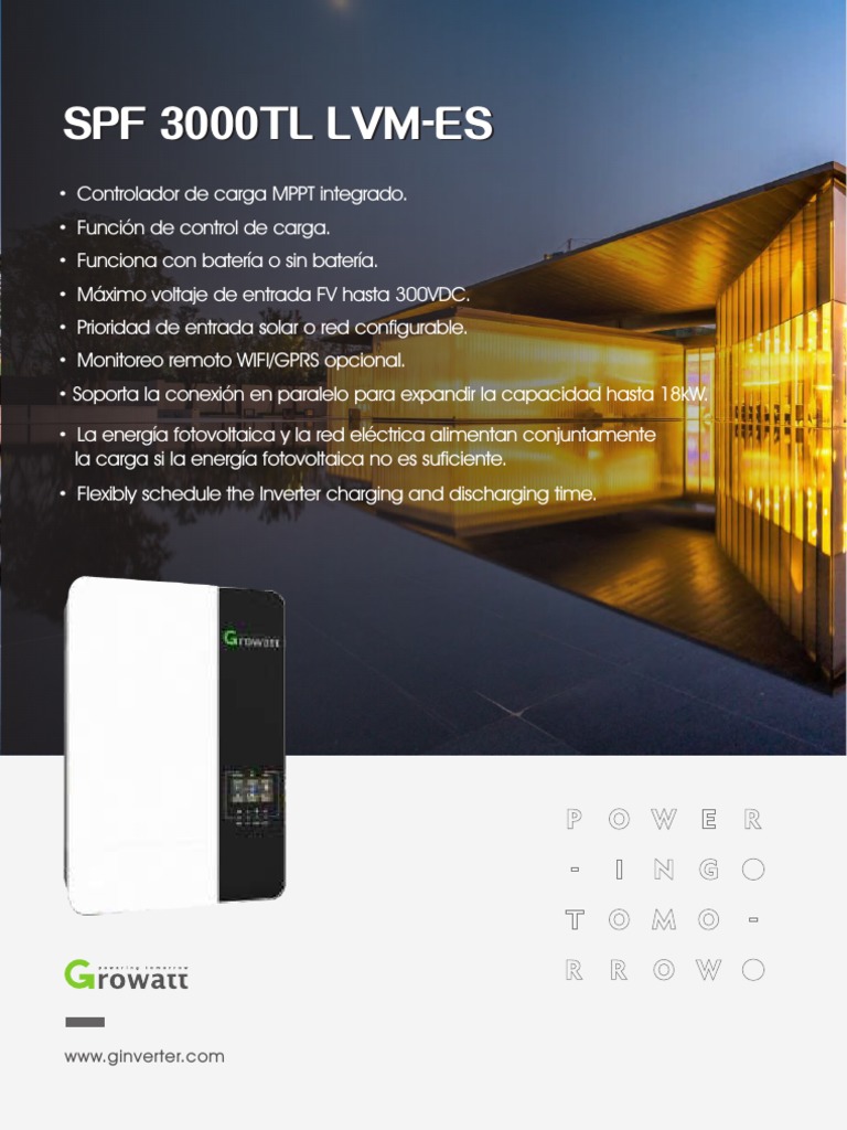 Growatt SPF 3000 TL LVM-ES | PDF