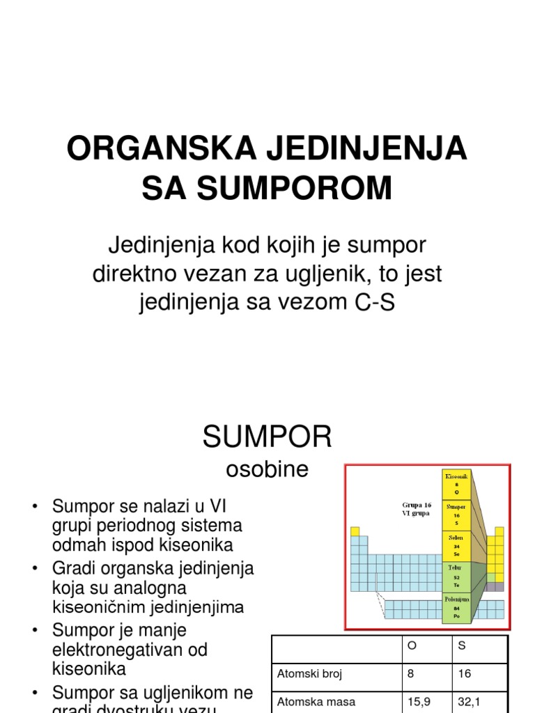 Kopiraj 18. Hemija Organska Jedinjenja Sa S I N | PDF