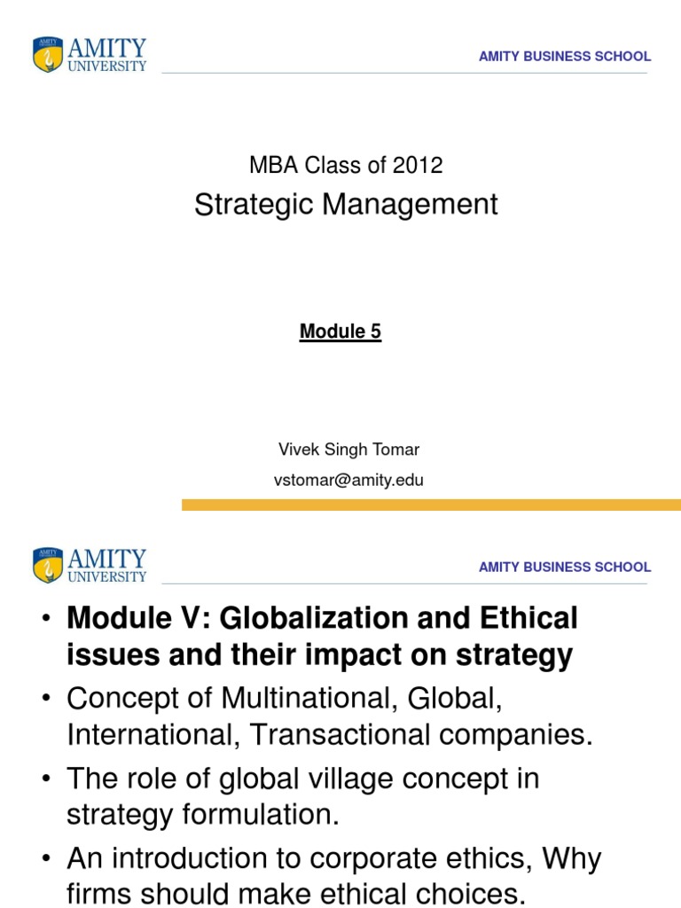 Strategic Management: MBA Class of 2012 | PDF | Strategic Management ...