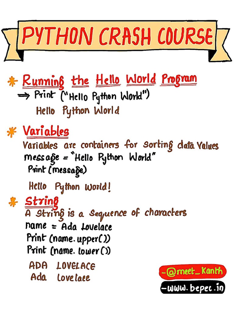 Python Crash Course 1683722343 | PDF