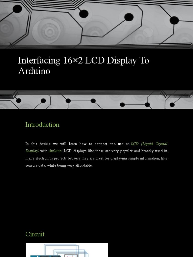Interfacing 16×2 Lcd Display To Arduino Uno Pdf Arduino Computing 