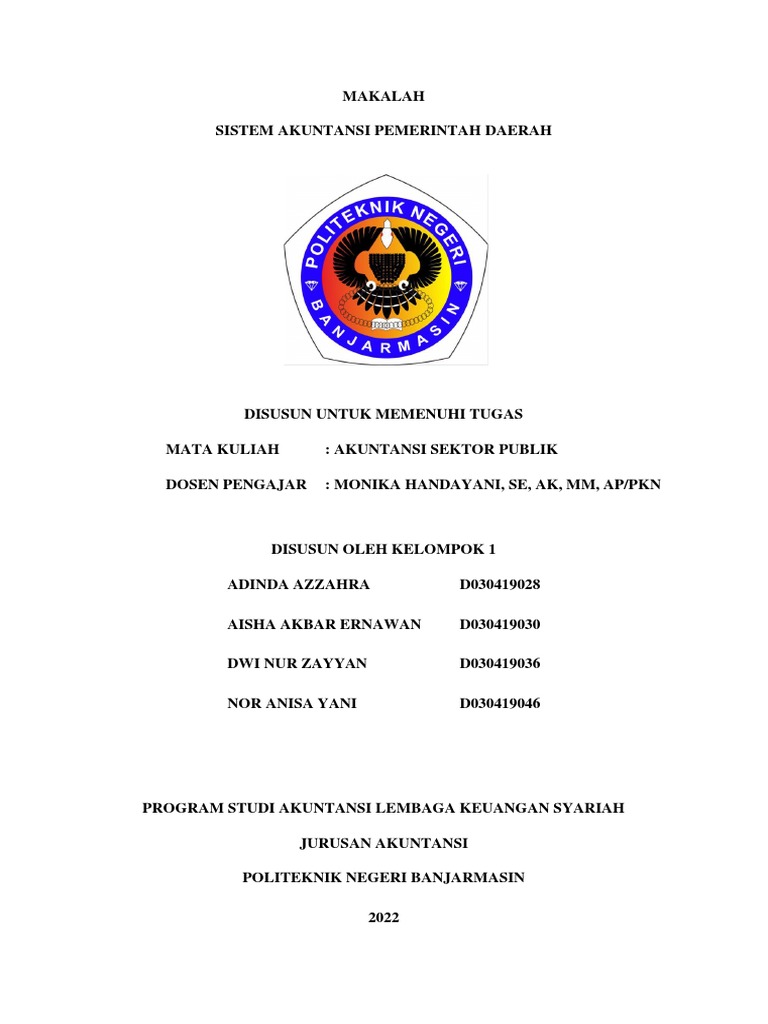 Kel. 1 - Sistem Akuntansi Pemerintah Daerah | PDF | Pengelolaan ...